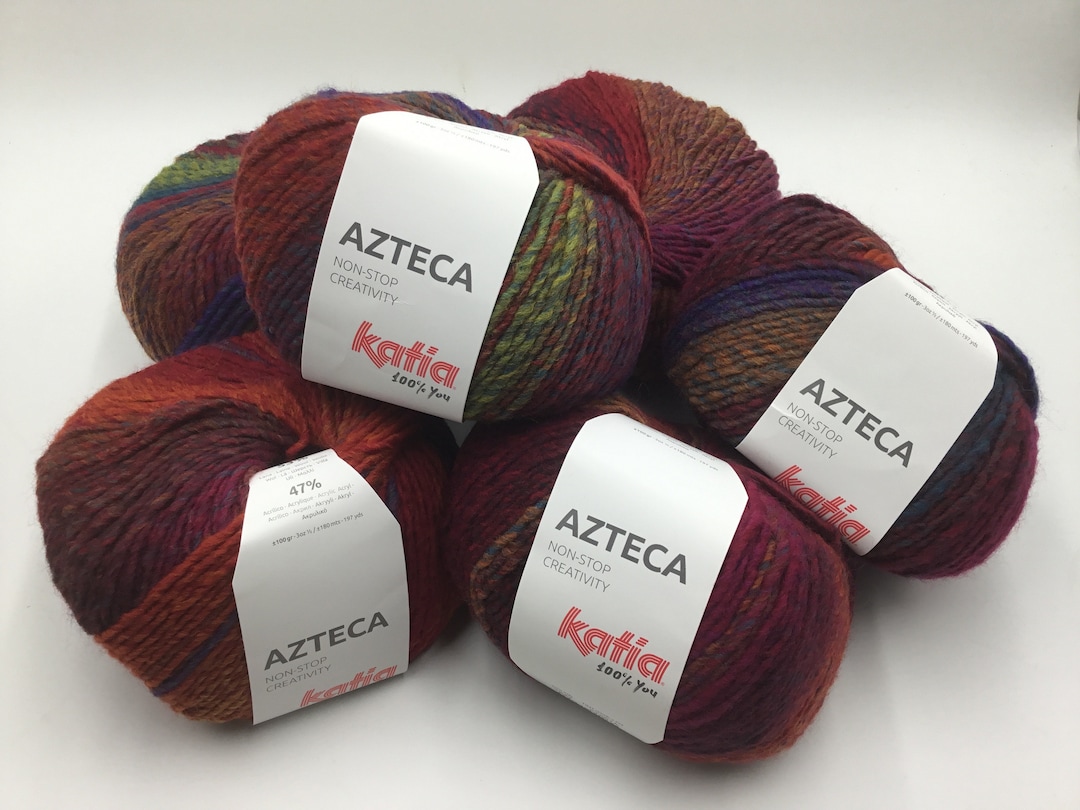 Katia Azteca Yarn 180m/197yrds Super Soft Yarn, Acrylic/wool Color-7847 - Etsy