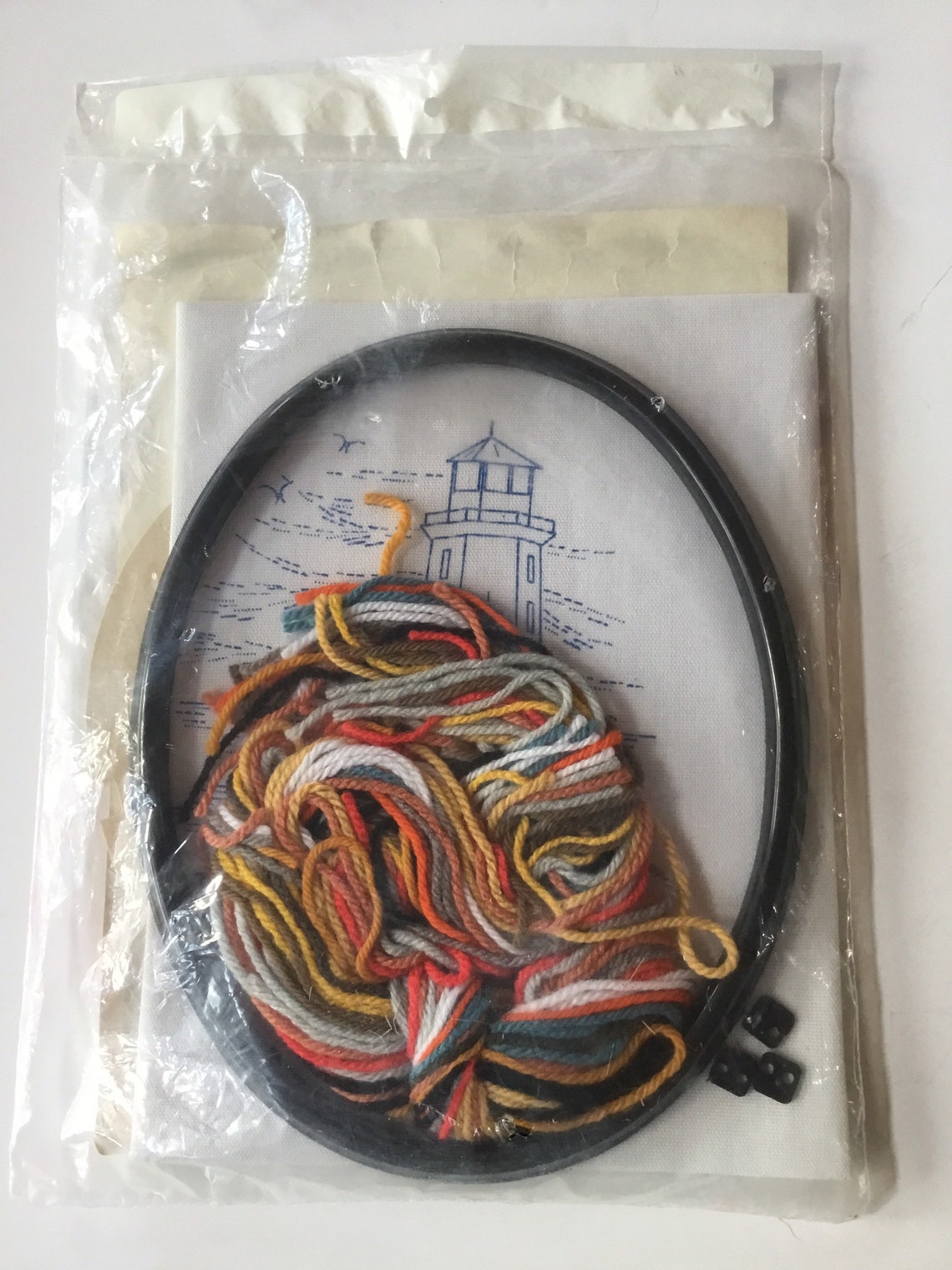 Crewel Picture Kit Complete With Frame Rare Vintage Valley - Etsy