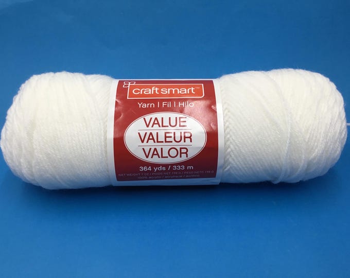 Craftsmart Value Yarn 364yds/333m, Medium 4 Yarn -#1 White - Etsy