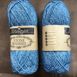 Scheepjes Stone Washed Yarn 130m,set of 2 - Blue Apatite - Etsy
