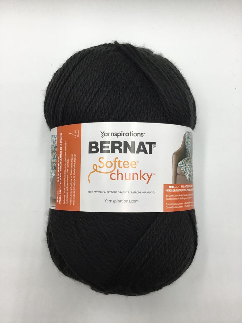 Bernat Softee Chunky Yarn Extra Soft 14oz/400g, Bulky 5 - Black - Etsy