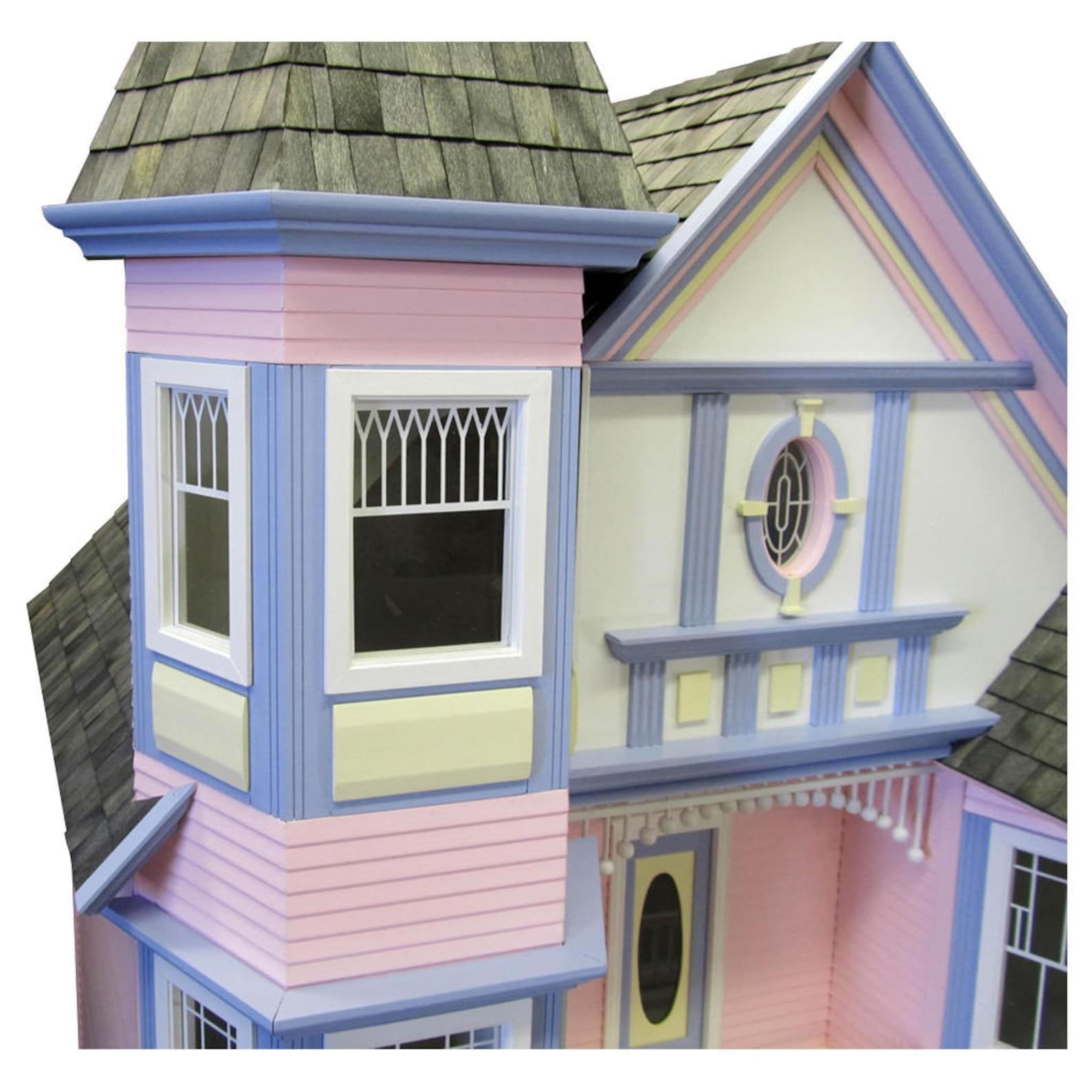 Dollhouse Kit, DIY Dollhouse, the Painted Lady Unfinished Dollhouse Kit ...