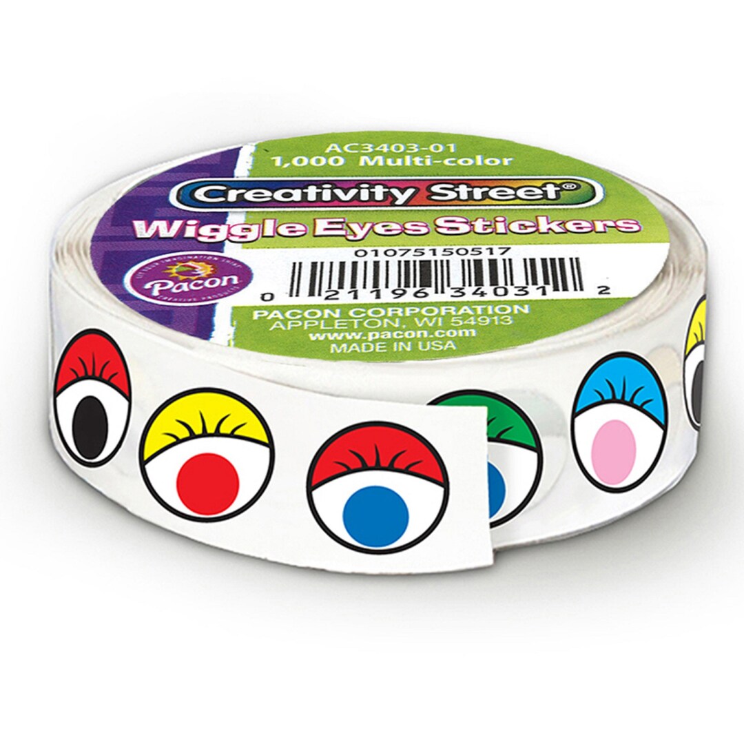 Wiggle Eyes Sticker Roll, 1000 Stickers, Multi-color - Etsy