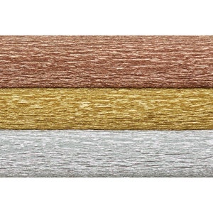 Metallic Crepe Paper - Silver, Gold, and Copper, Extra Fine Crepe Paper ...