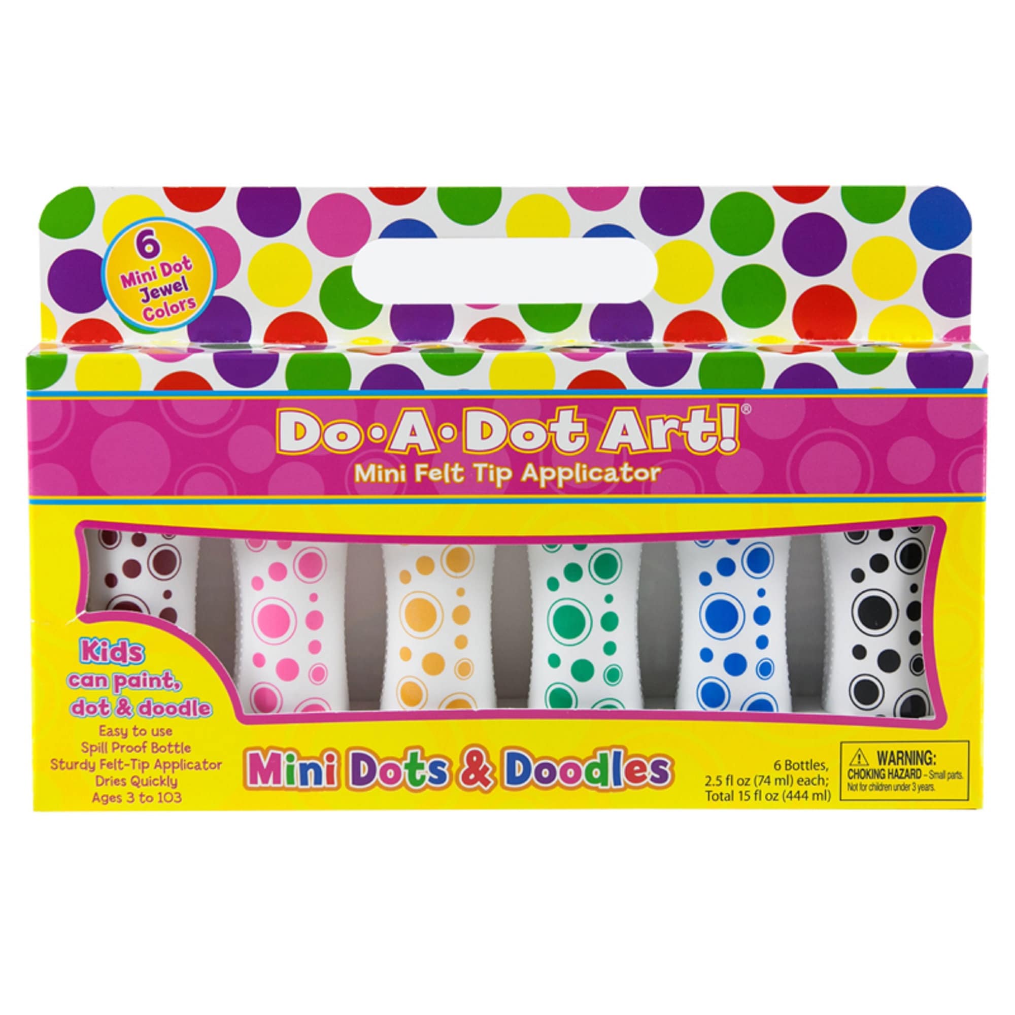 MINI Do A Dot Art Markers, 6 Washable Jewel Tone Mini Markers, Non ...