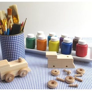 Kids Craft Kit, Wooden Toy Train DIY Craft Kit, Party Favor or Bulk ...