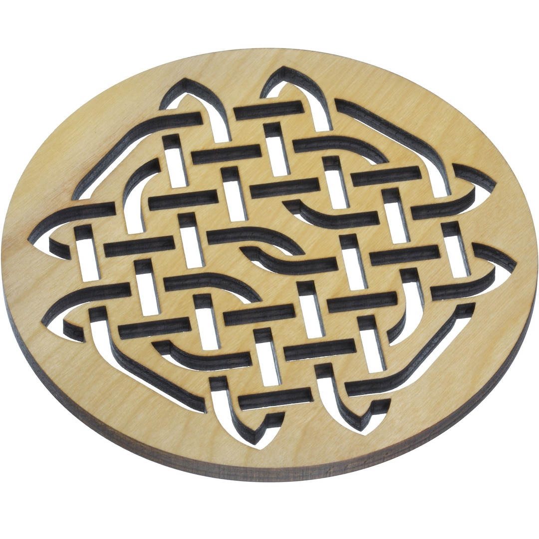Celtic Knot Trivet, Hardwood Solace Trivet, Hot Plate, St. Patrick's ...