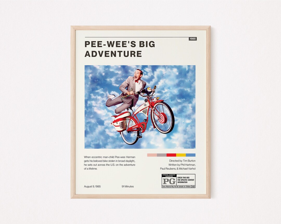 Pee-wee's Big Adventure Movie Poster Pee Wee Herman Digital Downloads ...