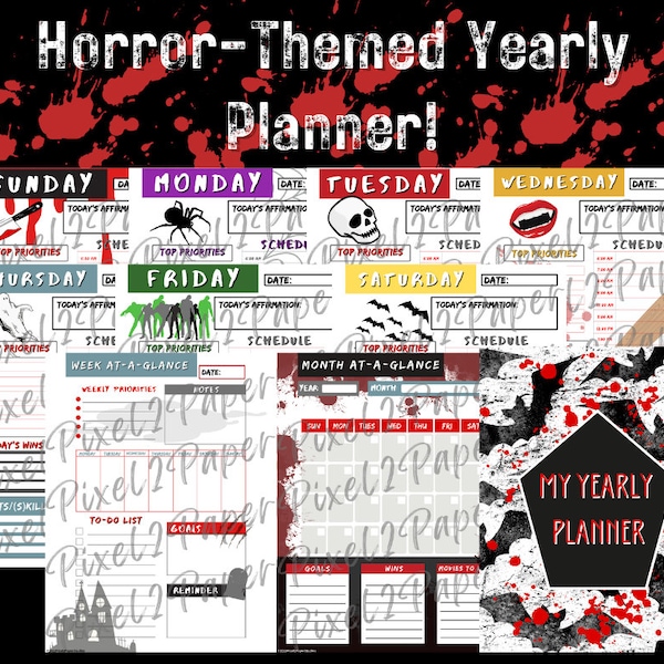Horror Daily Planner - Etsy