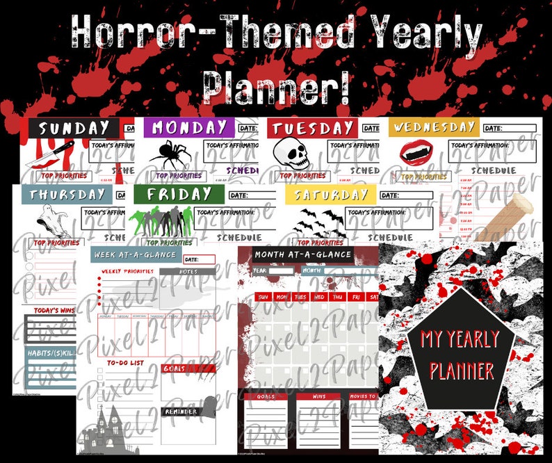 Horror-themed Yearly Planner - Etsy