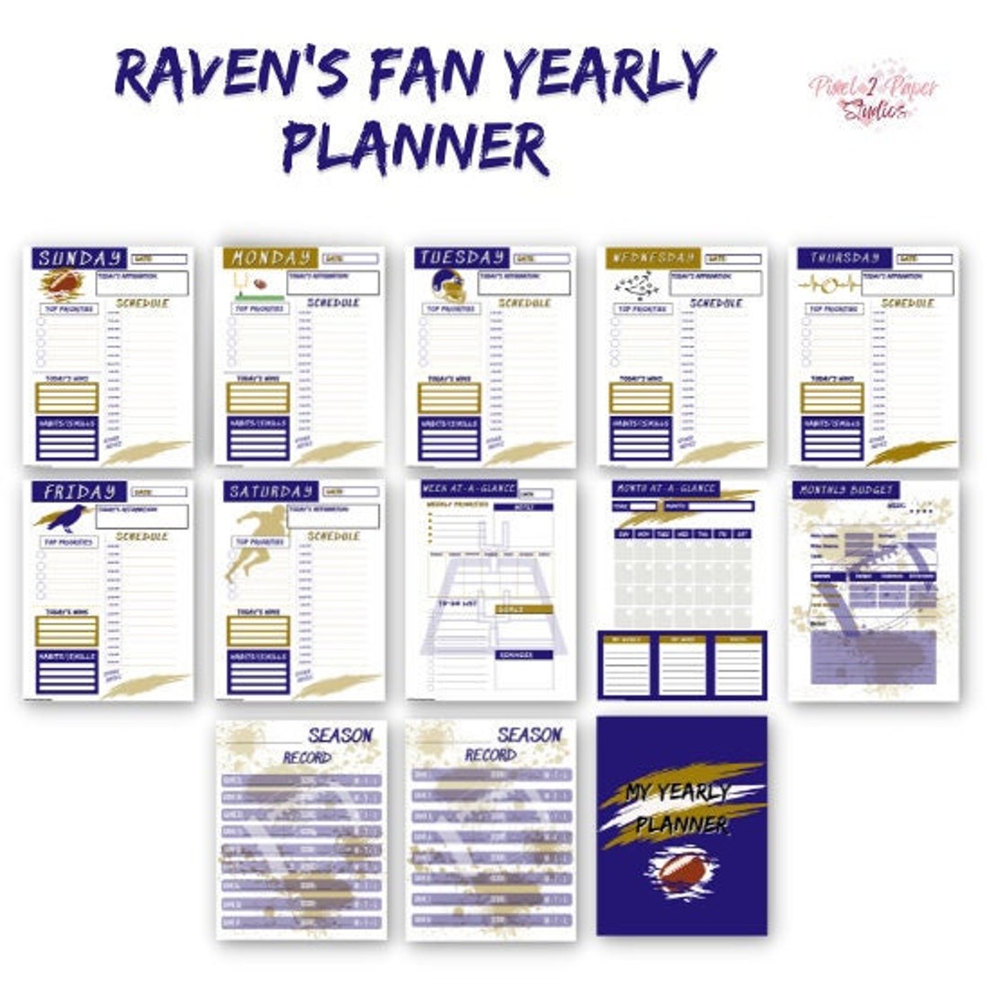 Ravens Fan Yearly Planner - Etsy