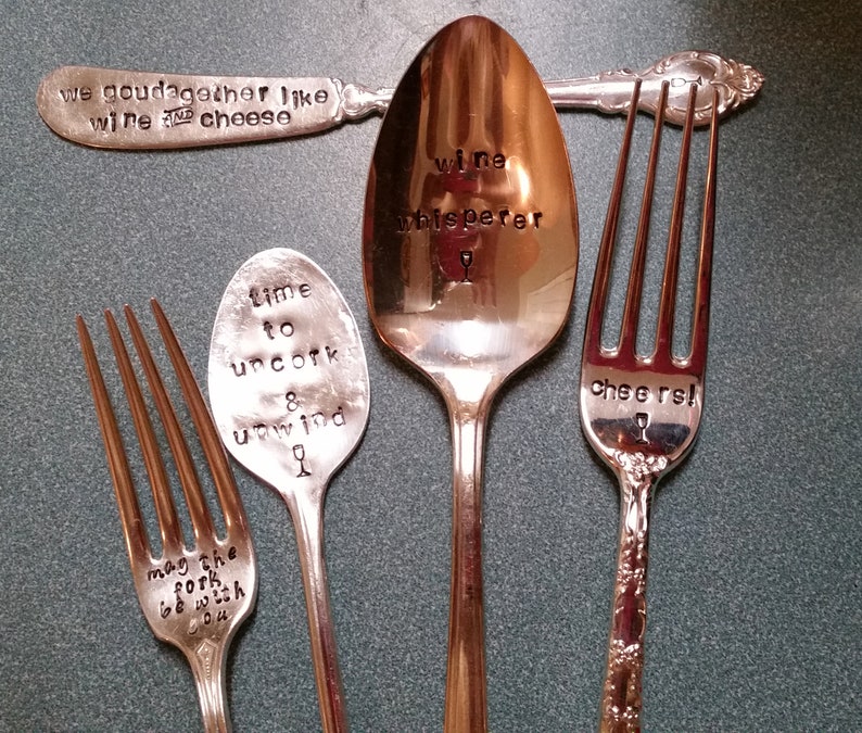 Hand Stamped Silver Plated Flatware - Etsy