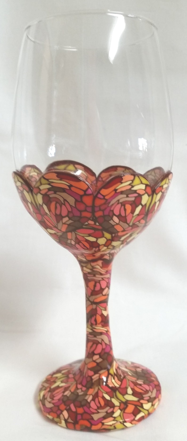 Wine Glass - Red / Large - Polymer Clay Stained Glass Look - Etsy