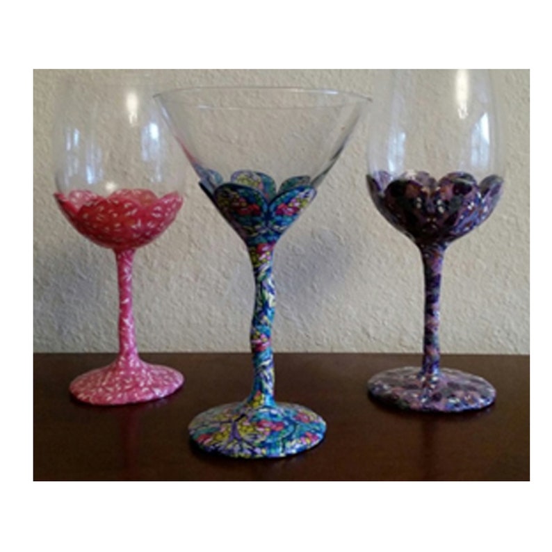 Wine Glass Red / Large Polymer Clay Stained Glass Look - Etsy