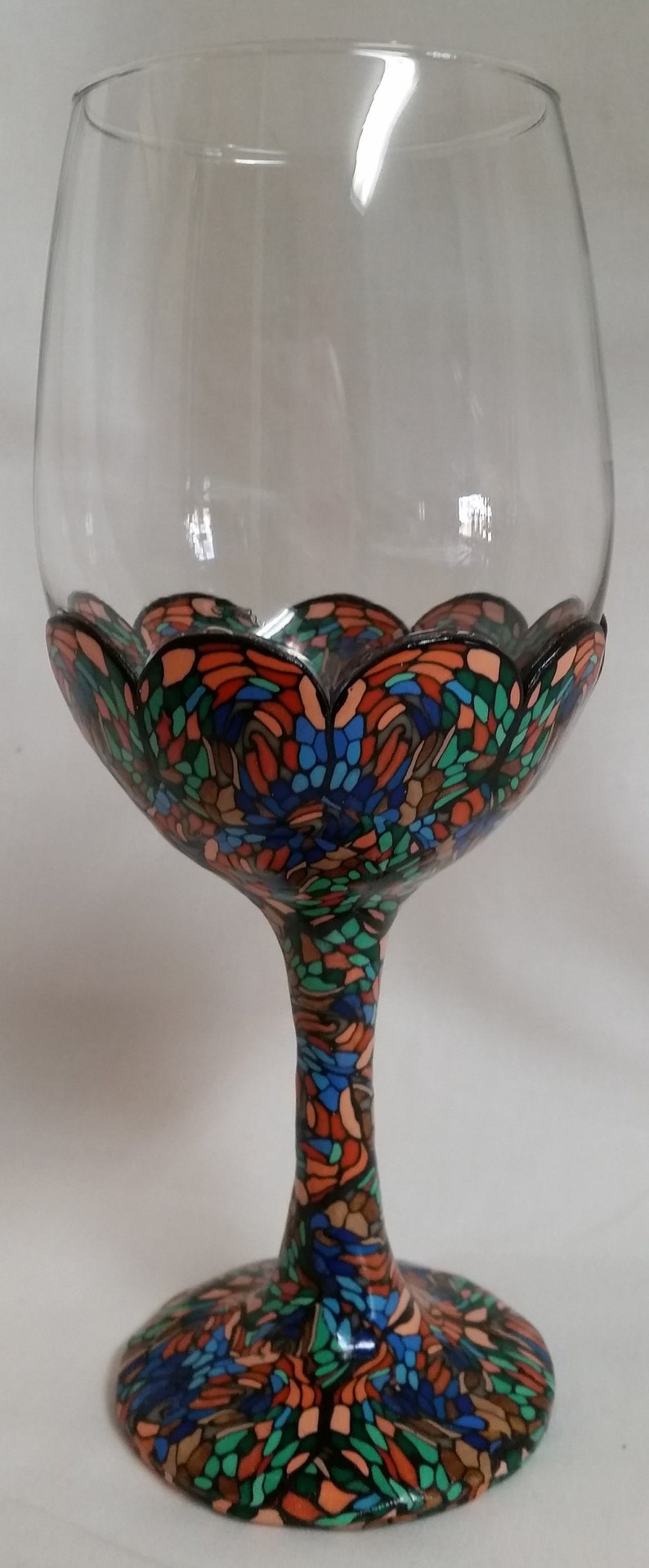 Wine Glass - Red / Large - Polymer Clay Stained Glass Look - Etsy