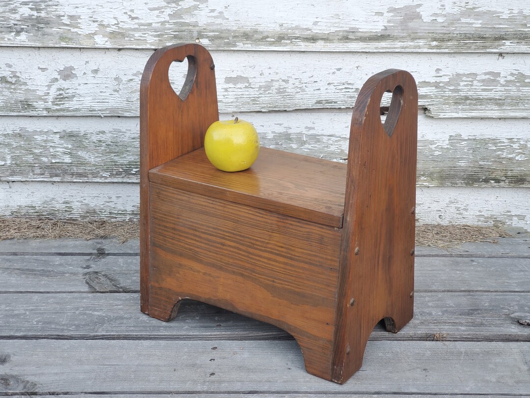 Stepstool/storage Box With Hinged Lid and Heart Cut-outs on - Etsy