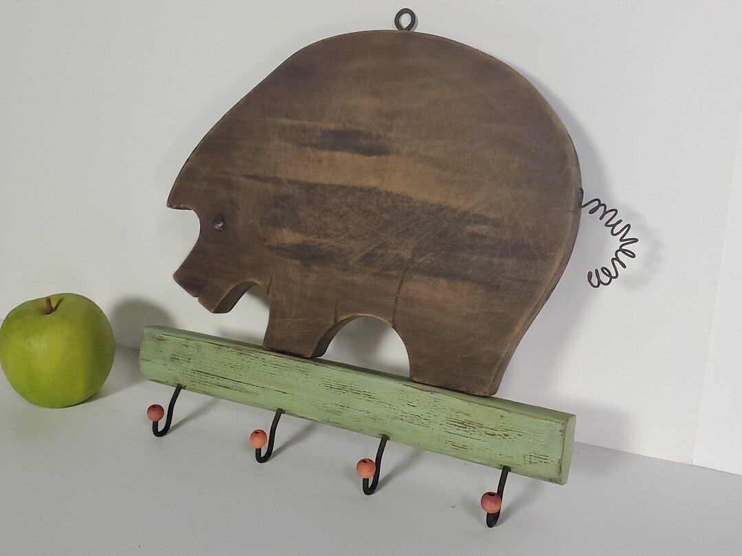 Antique/vintage Folk Art Pig Wall Decor W/ Hangers, Kitchen/bathroom ...