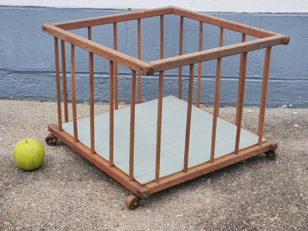 Antique/vintage Toy Playpen Wooden Storage Basket Large - Etsy