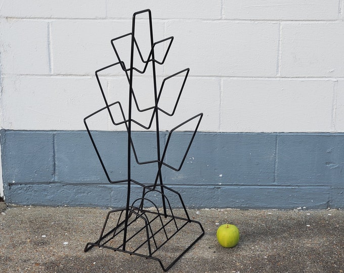 MCM Wrought Iron Book Shelf, Music Rack, Vintage 1940s-50s Metal Stand ...