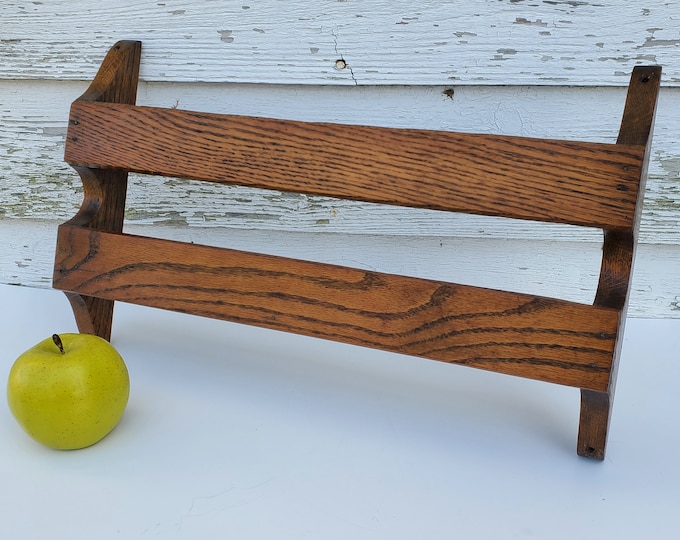 Church Pew Book Rack, Antique/vintage Oak Hymnal Book Rack, Wall ...