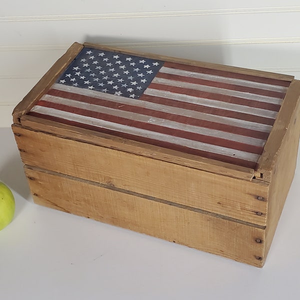Wood American Flag Box - Etsy