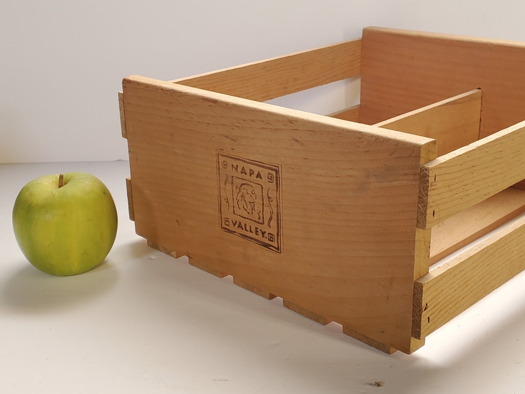 1980's Napa Valley Wooden Storage Box, Vintage Media Shelf/display Rack ...