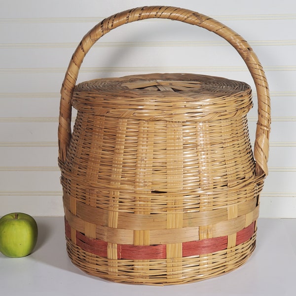 Vintage Round Wicker Sewing Box - Etsy