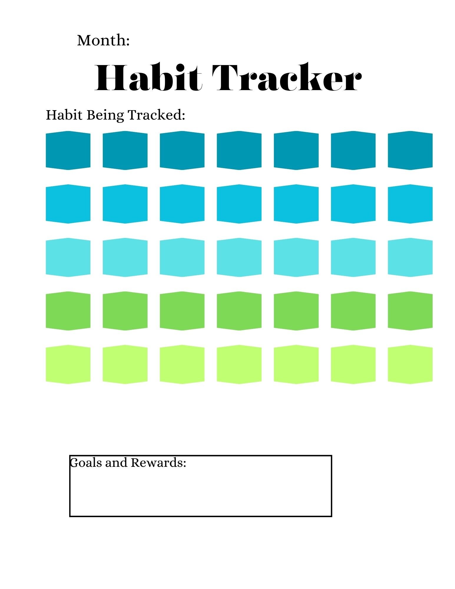 Monthly Habit Tracker / Printable Tracker / Challenge Tracker/ Goals ...