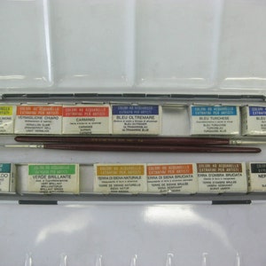 Rare Vintage Ferrario Professional Artist Water Colour Extra-fine Paint ...