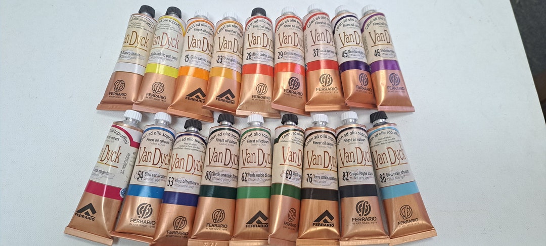 Set of 18pcs Ferrario Van Dyck Finest Artist Oil Paint Plus Free Bonus ...