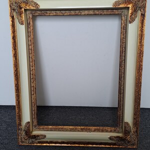 Wooden Ornate Picture Frame Imperial Compo 12x16'' OFF WHITE and Gold ...