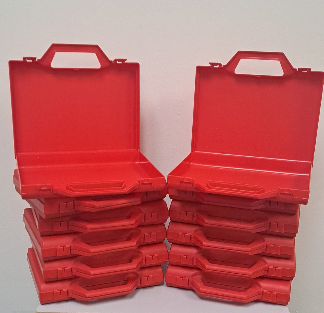 12pcs Small Red Plastic Storage Box -pencils ,crayons Arts Supply,toys ...