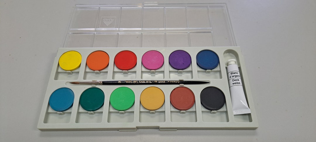 Watercolor Travel Paint Set With Sable Watercolor Brush Size #3 - Etsy