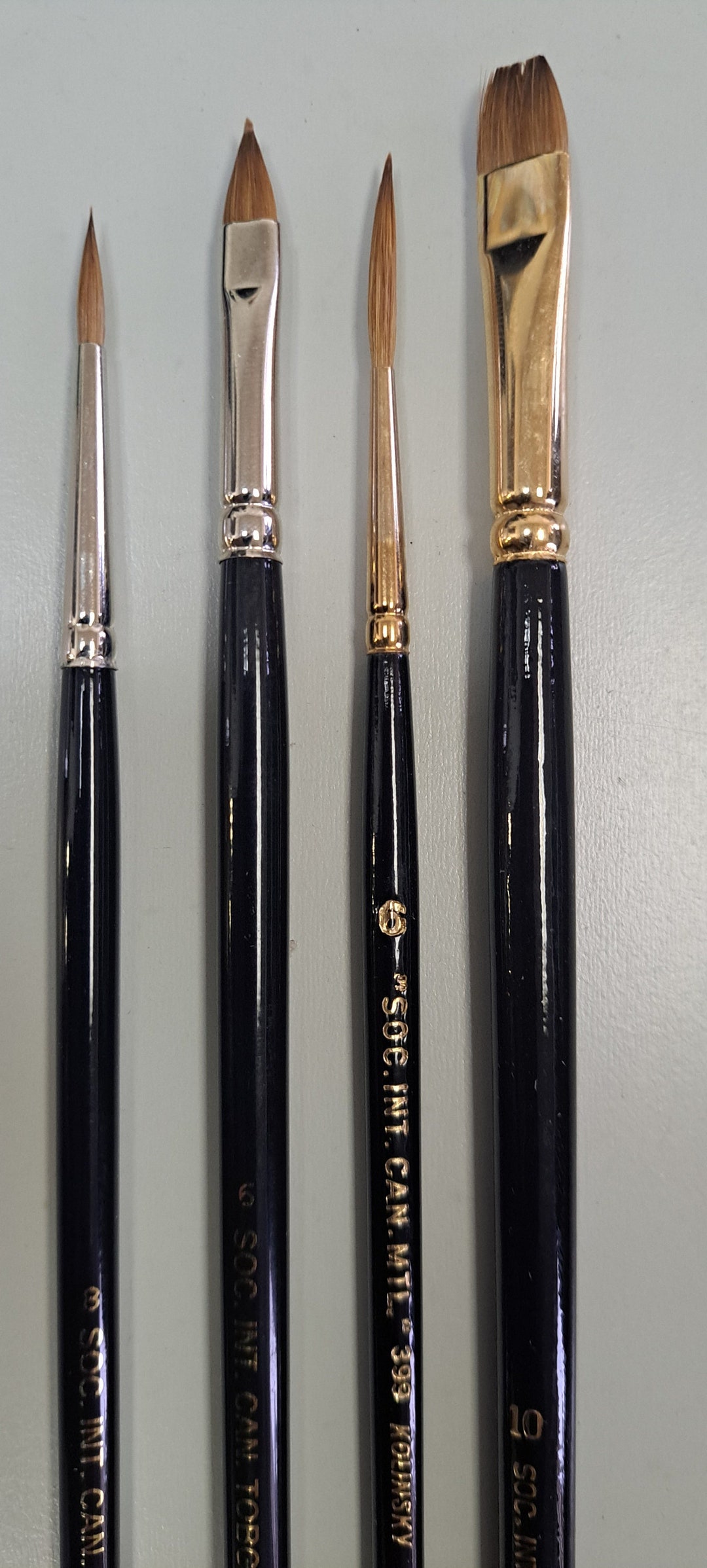 4 -artist Top Quality Oil Brushes Assorted Shapes 2 Kolinsky Sable ...