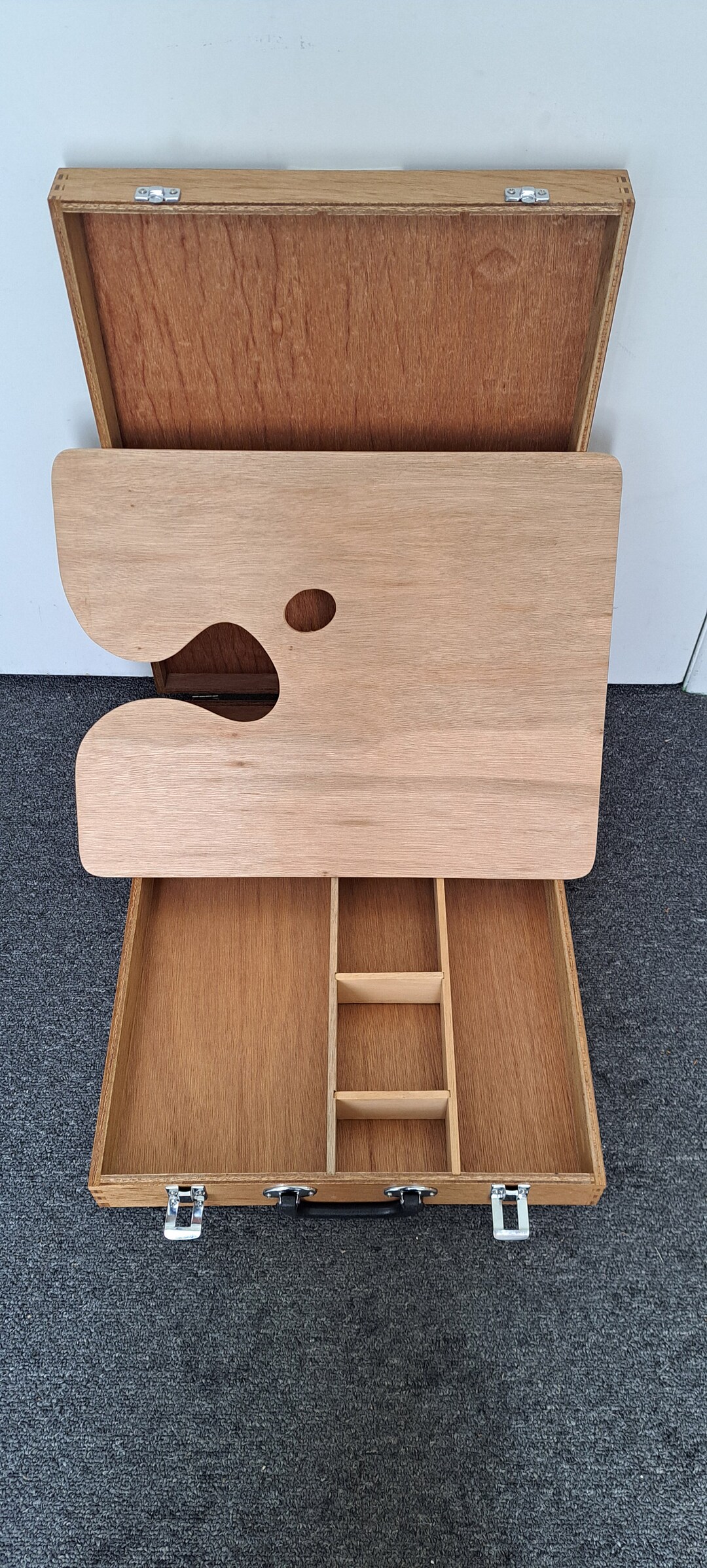 Large Wooden Sketch Box With Clip and Palette - Etsy