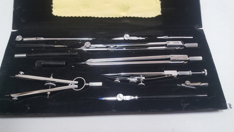 Rare Vintage Bofa Technical Drawing Compass Set D-412 With Case (brand ...
