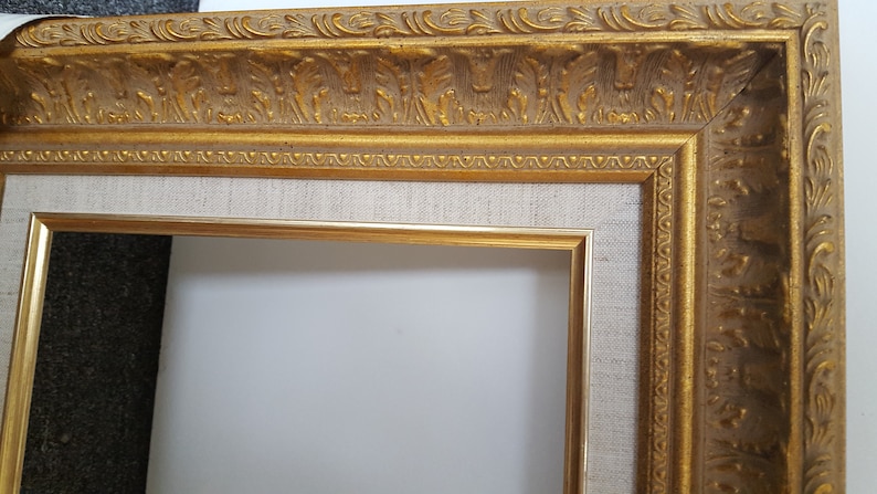Ornate Gold Picture Wooden Frame With Linen Liner 14x18 - Etsy