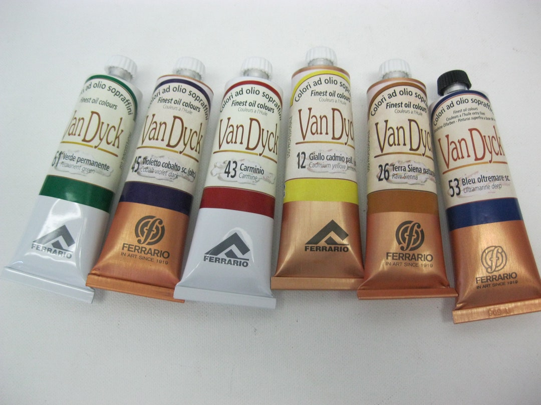 Set of 6 Pcs Ferrario Van Dyck Finest Artist Oil Paint (made in Italy ...