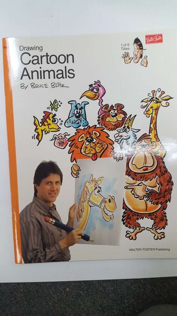 New Walter Foster Drawing Cartoon Animals by Bruce Blitz BZ04 | Etsy