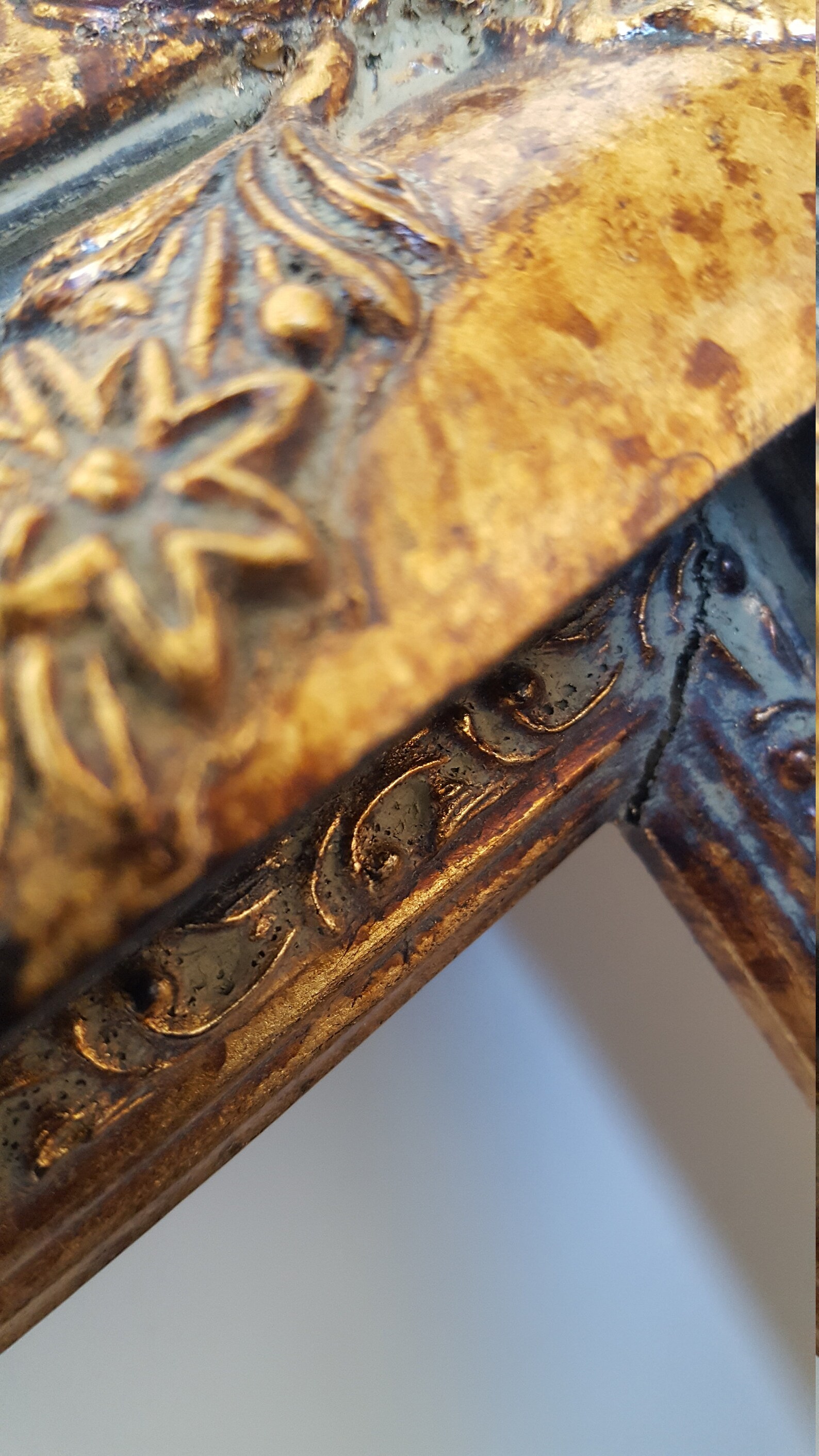 Distress Black and Gold Leaf 3'' Wide Wooden Ornate - Etsy