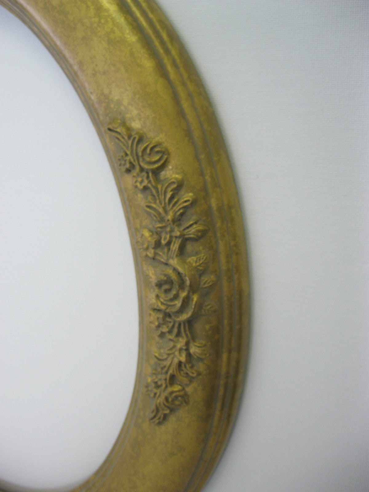 Antique Gold with flowers Hand Finish Galery Oval Picture | Etsy