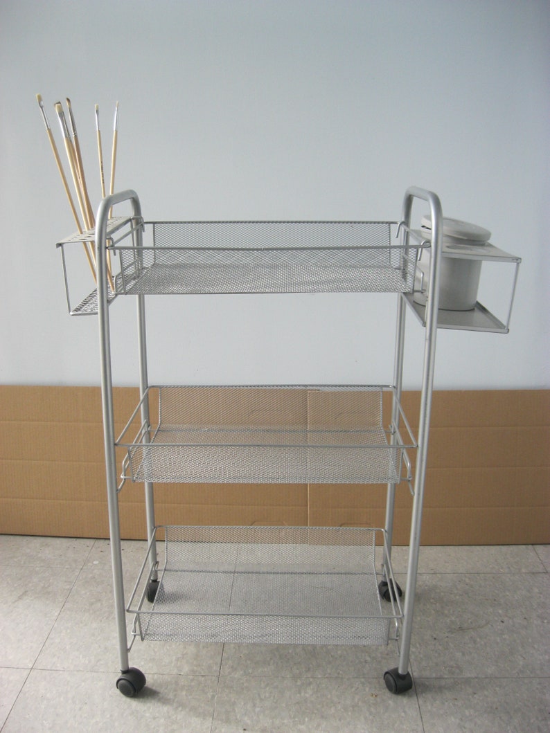 Artist Studio Art Cart Workstation Three-layer With Brush Holder ...