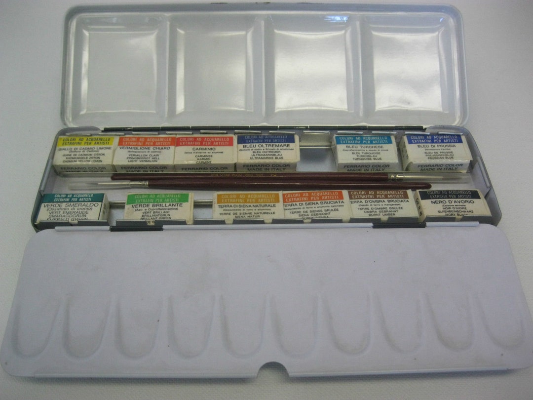 Rare Vintage Ferrario Professional Artist Water Colour Extra-fine Paint ...