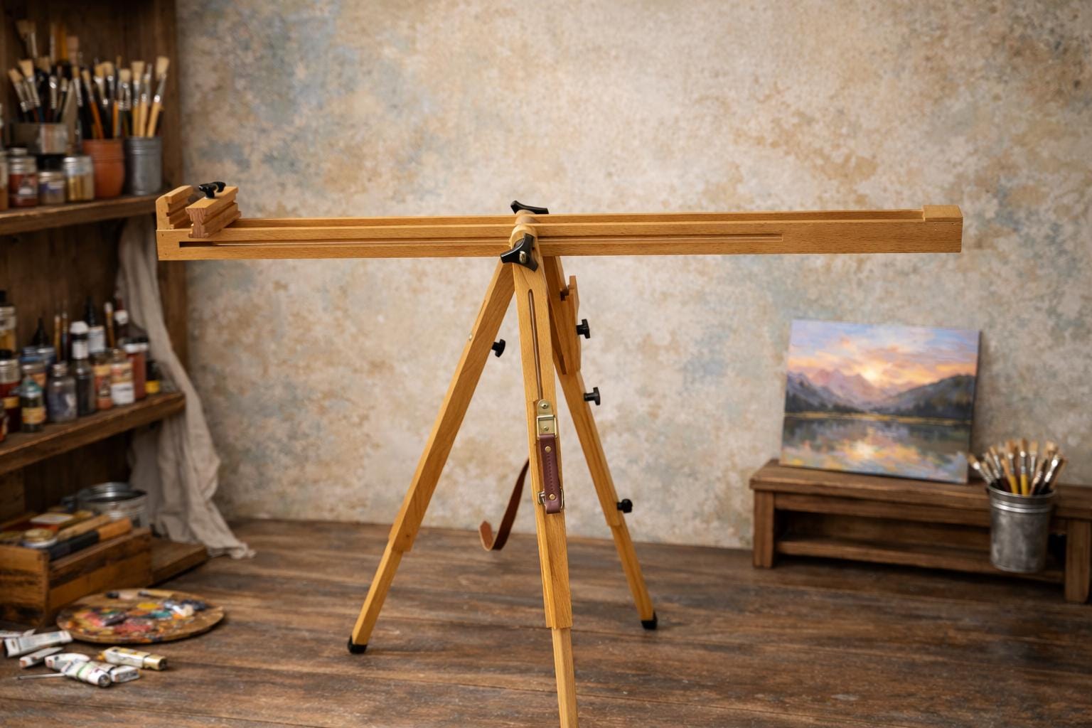 Giant Plein Air Portable Artist Sketch Field Tripod Easel Beech Wood ...