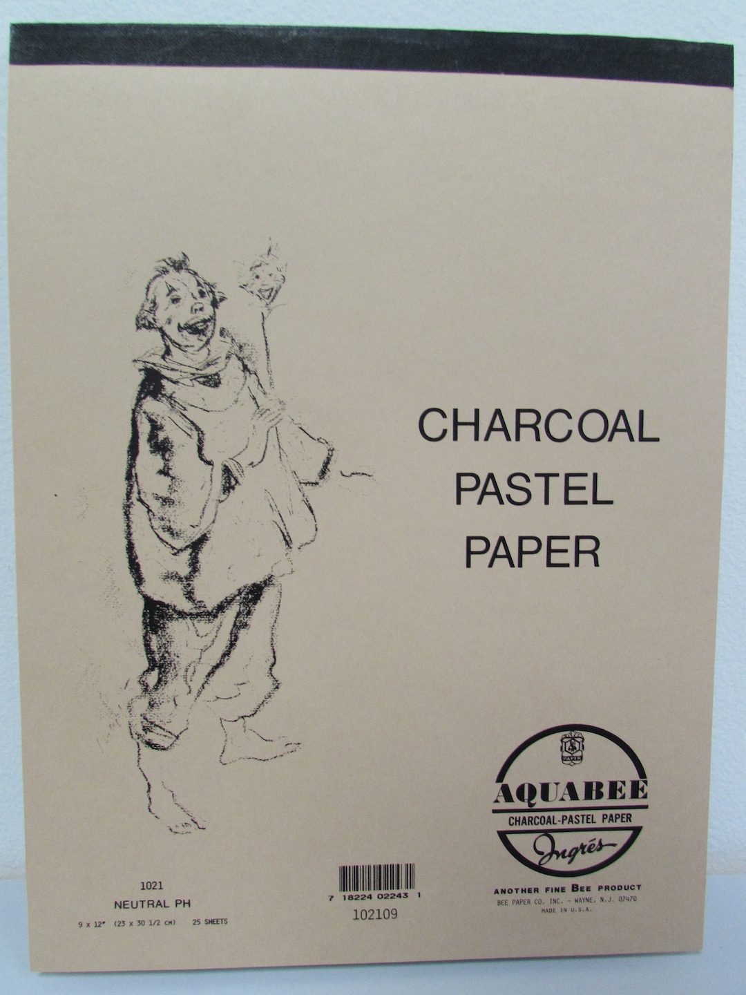 Vintage Aquabee Bee Charcoal Pastel Paper Pad White 25 Sheets-- 3 Sizes ...
