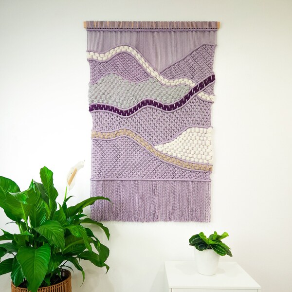 Purple Macrame Wall Hanging - Etsy