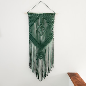Handmade Forest Green Macrame Wall Hanging: Boho Woven Decor - Etsy