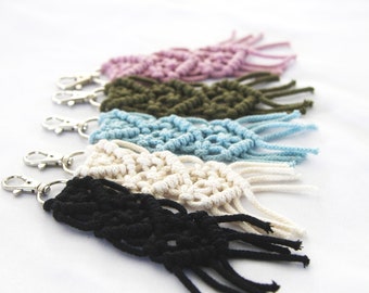 Macrame Twisted Pattern Keychain - Etsy