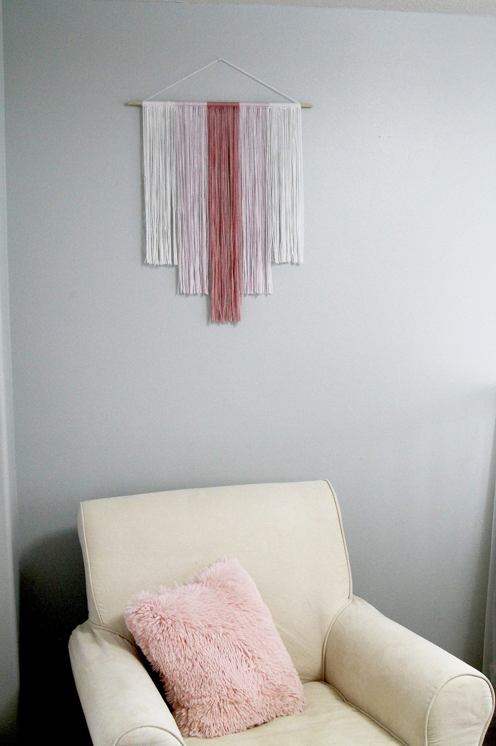 Handmade Rose Pink and White Wall Hanging - Etsy