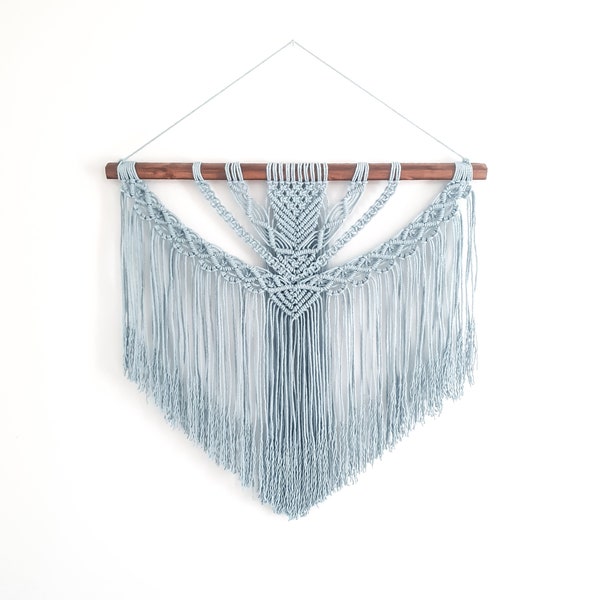 Blue Macrame Wall Hanging - Etsy